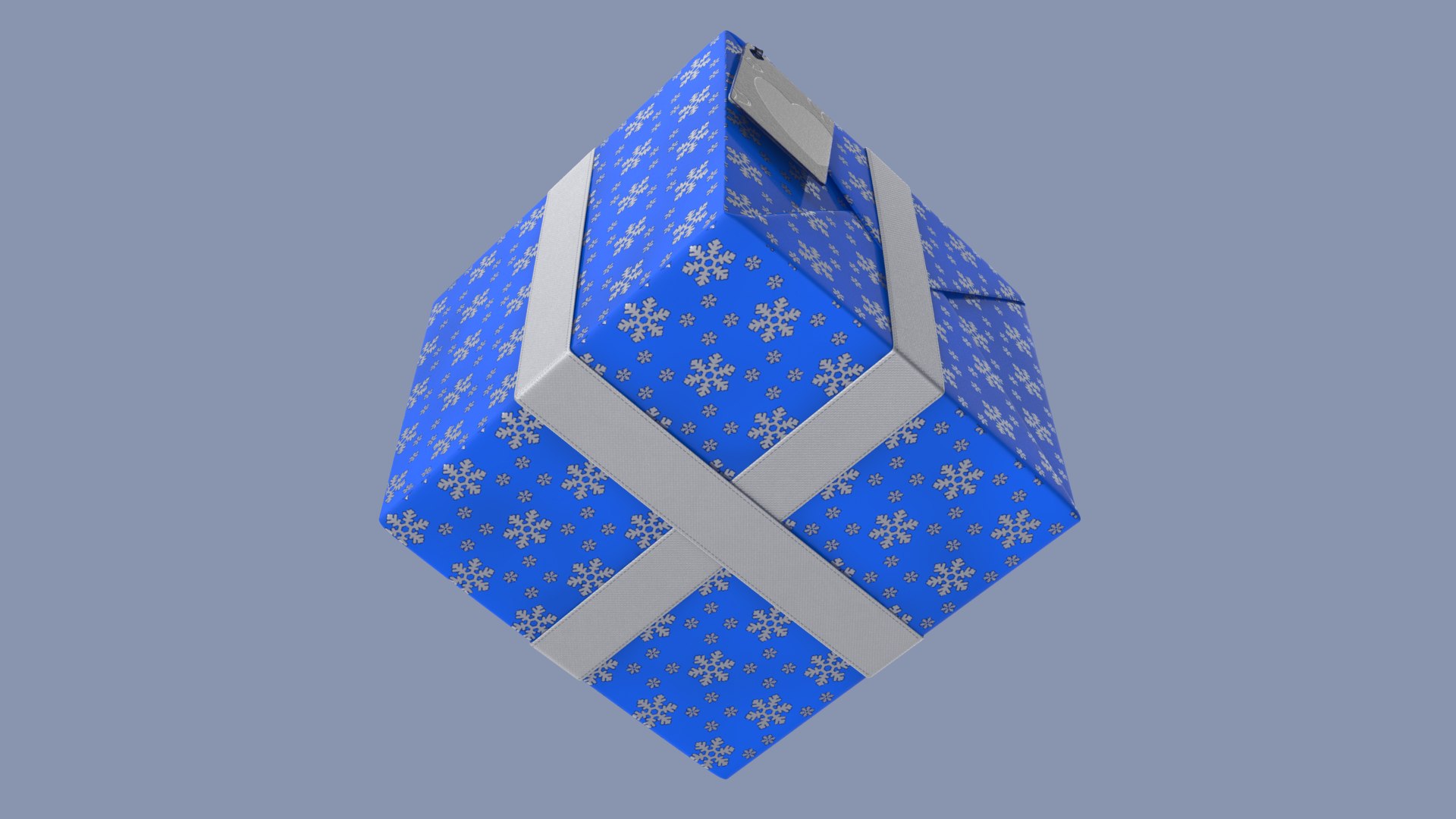 3D model Gift Box Lable Blue - TurboSquid 1746527