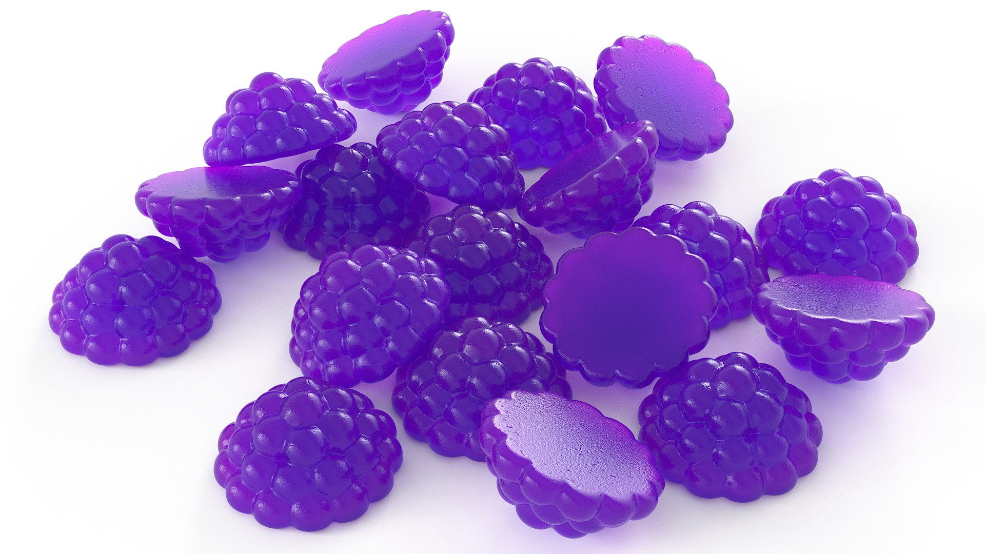 Raspberry Gumdrops model - TurboSquid 1814480