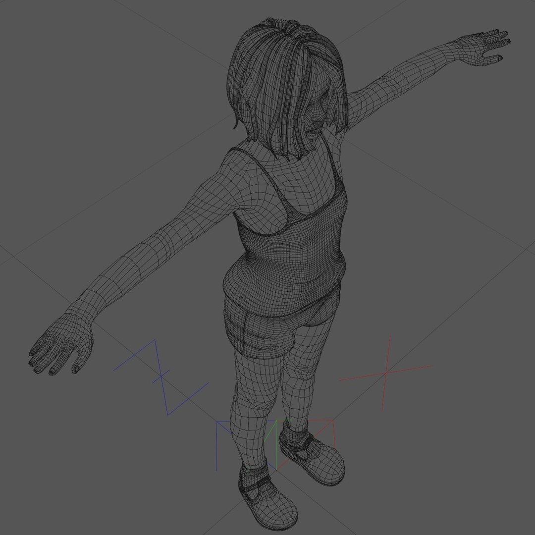 3d character rigged model