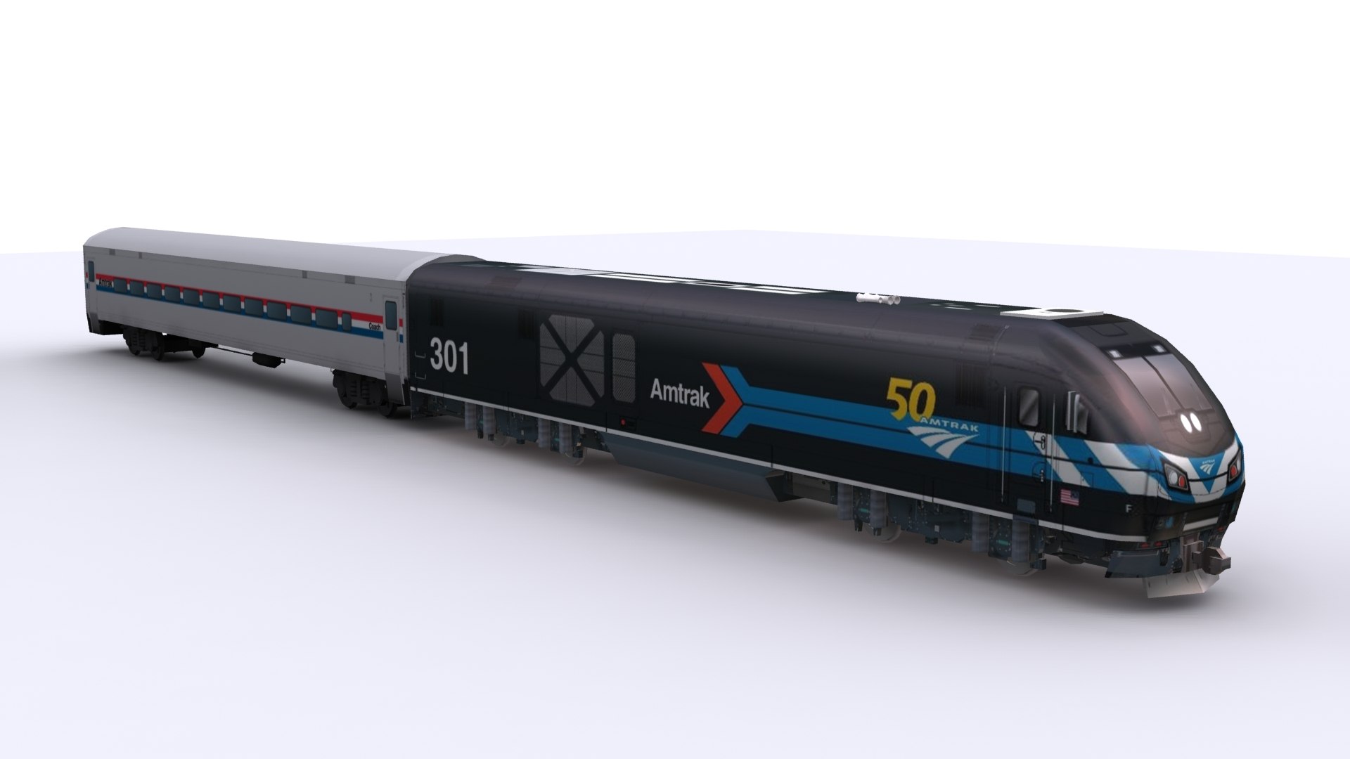 3D Model SC 42 And ALC 42 Locomotive And LHB Railway Coach - TurboSquid ...