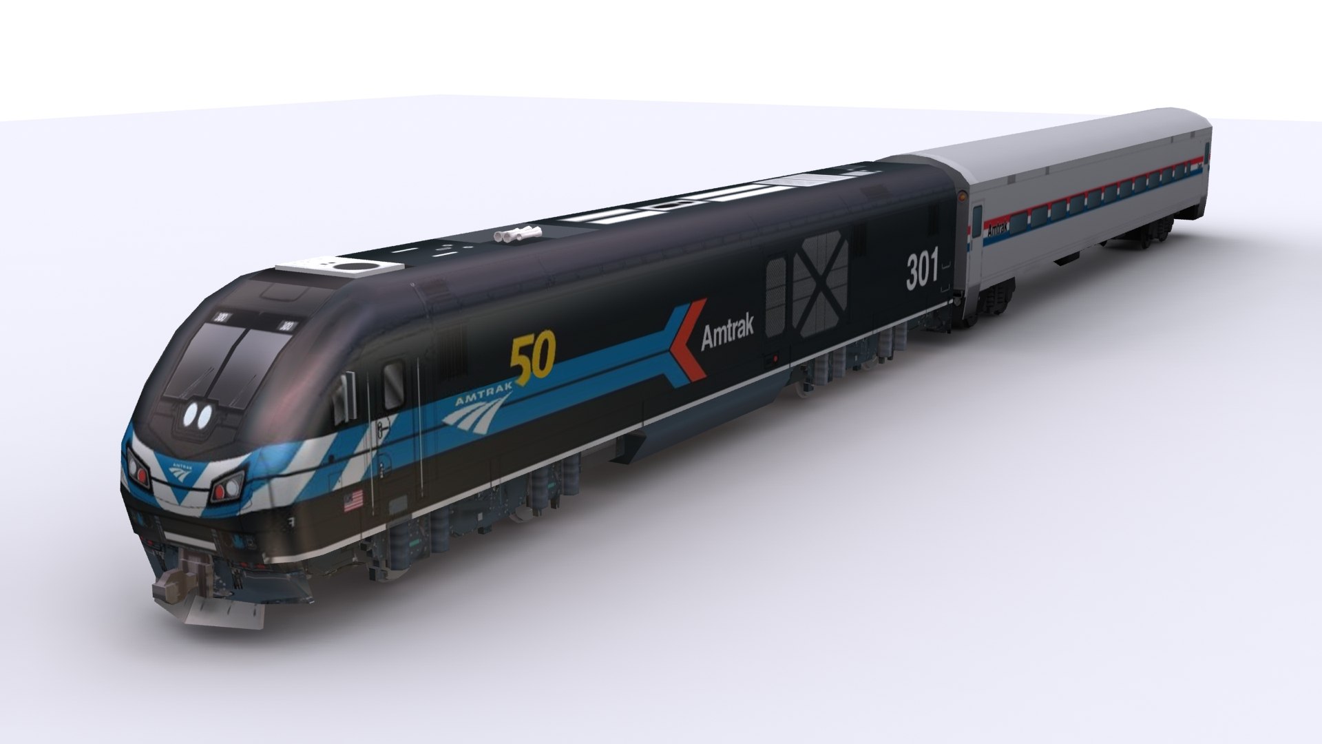 3D Model SC 42 And ALC 42 Locomotive And LHB Railway Coach - TurboSquid ...