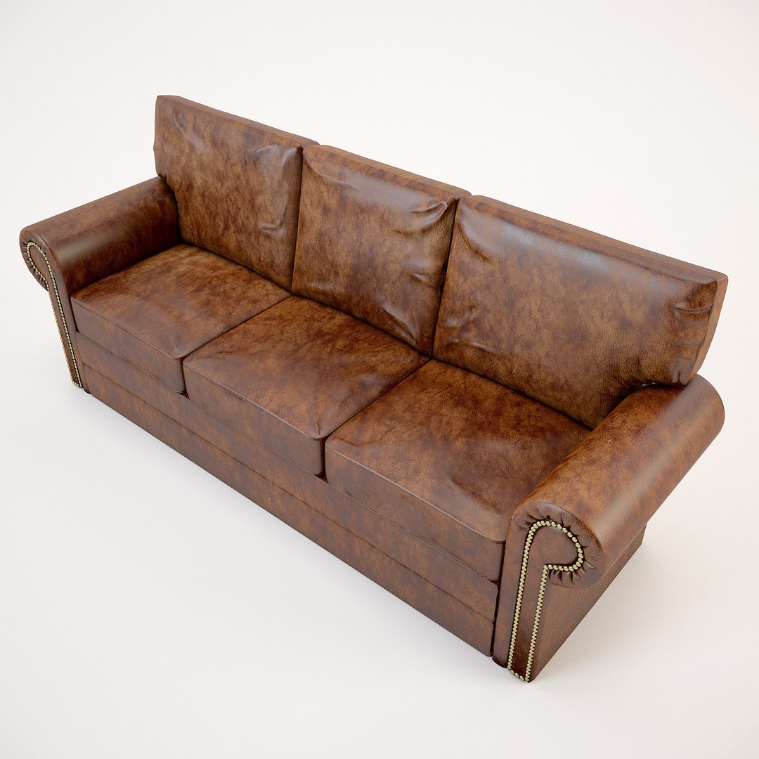 3d Model Leather Sofa