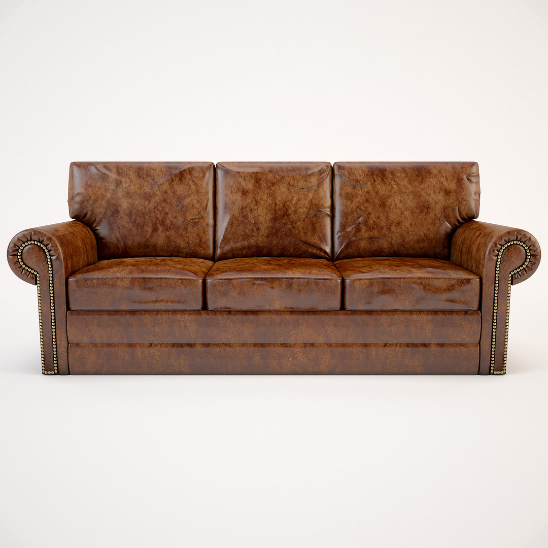 3d model leather sofa
