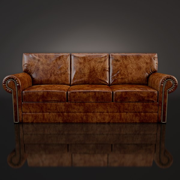 3d model leather sofa