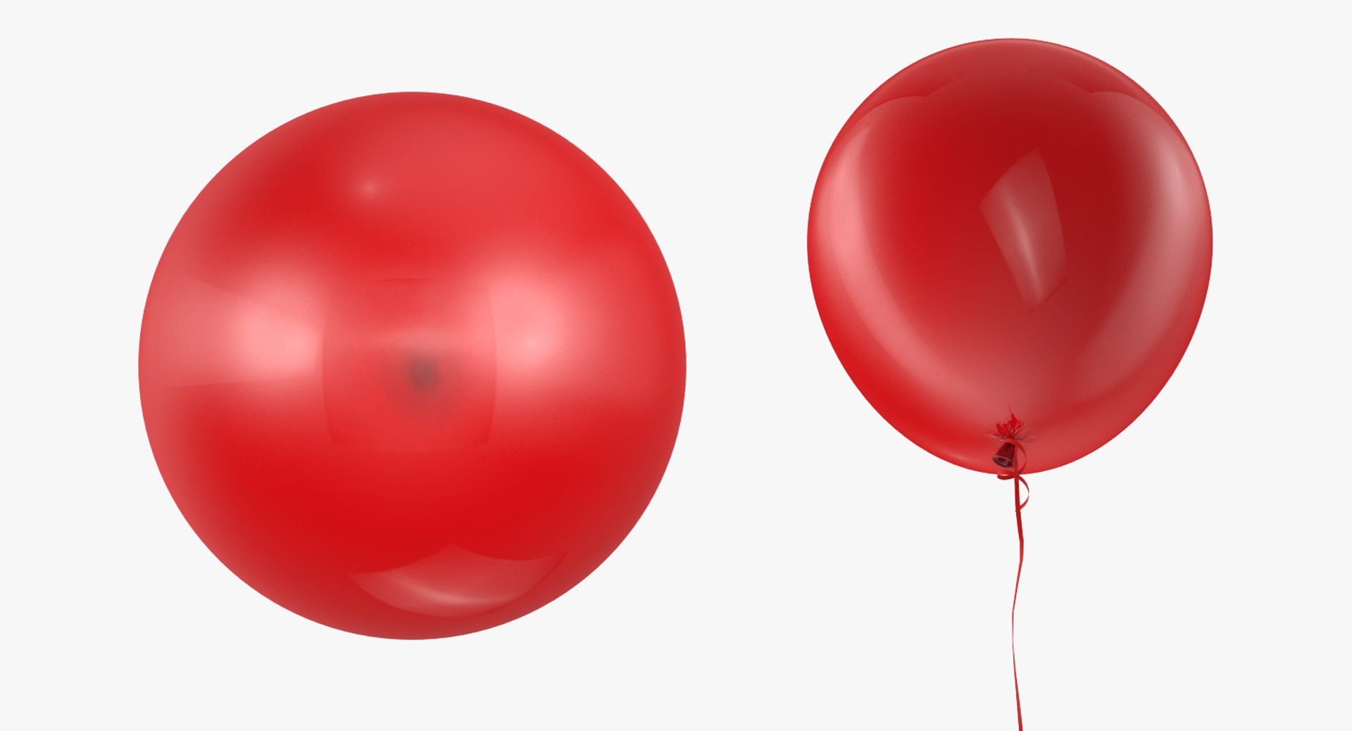 3D Red Balloon Ribbon - TurboSquid 1251960