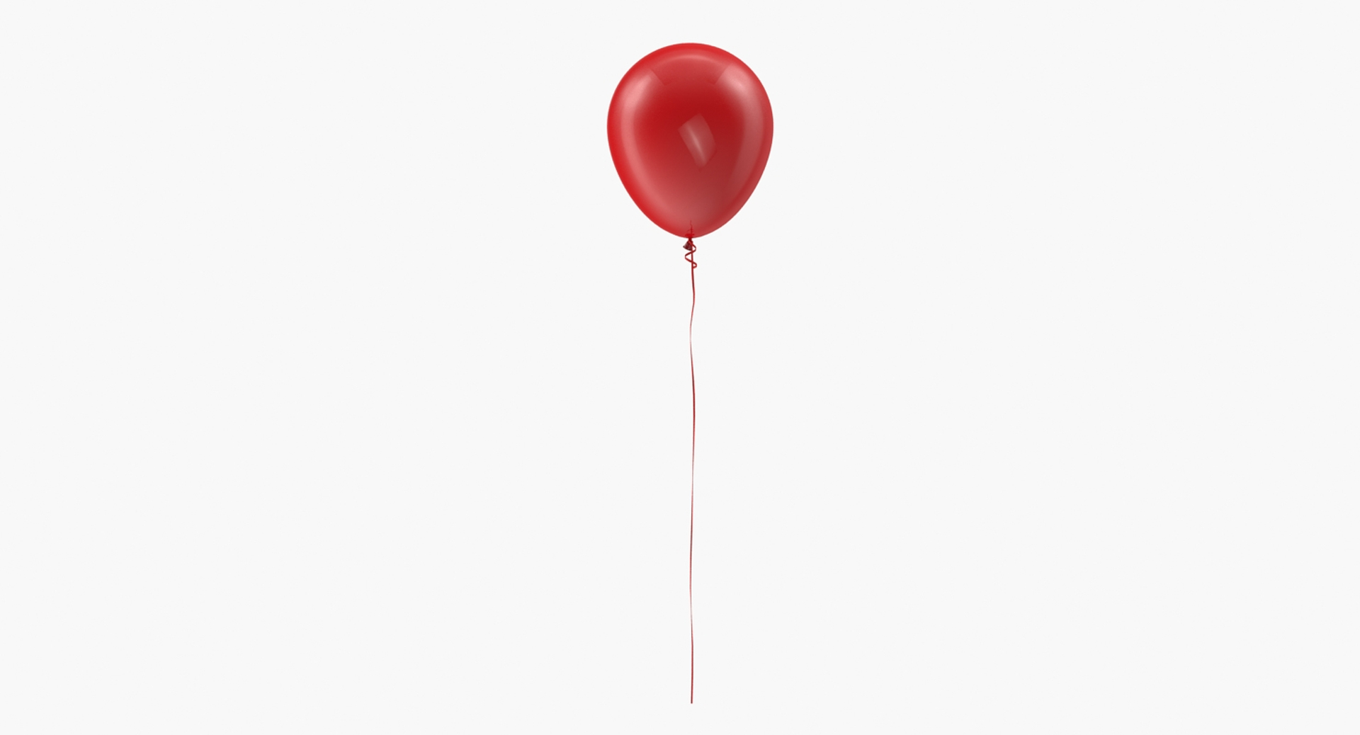 3D Red Balloon Ribbon - TurboSquid 1251960