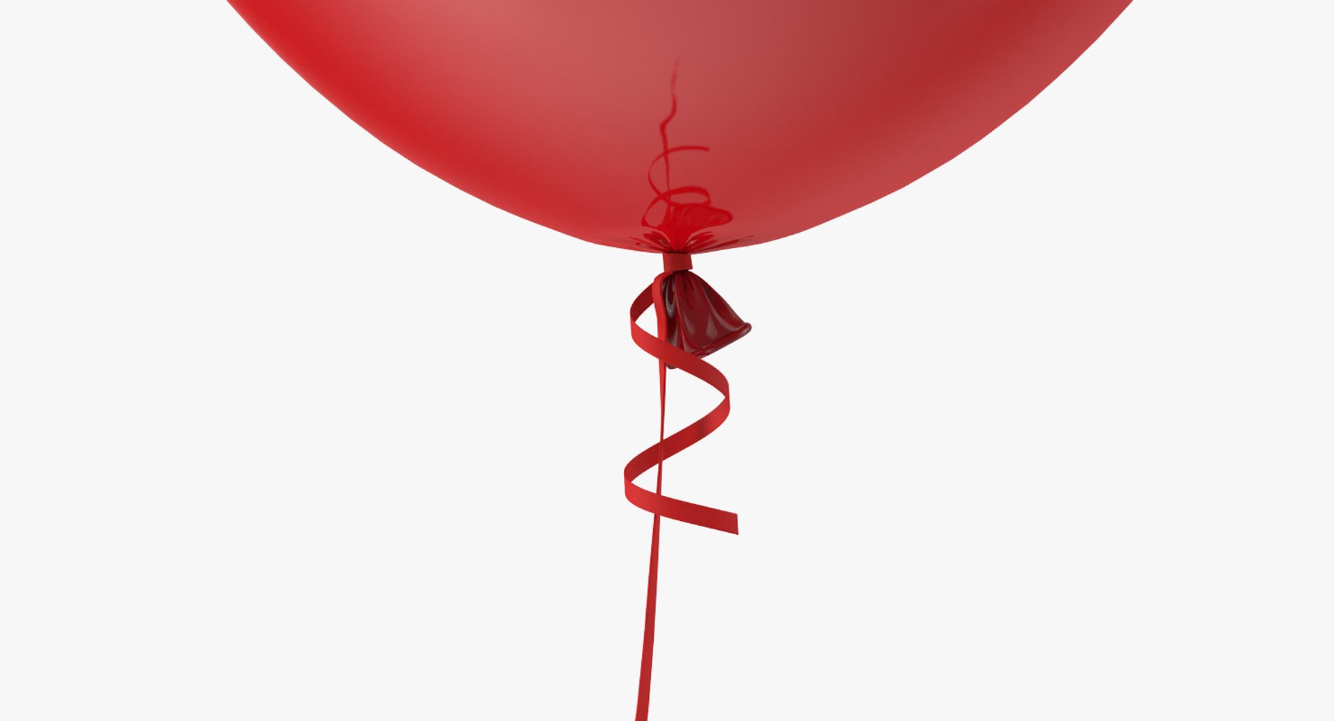 3D Red Balloon Ribbon - TurboSquid 1251960
