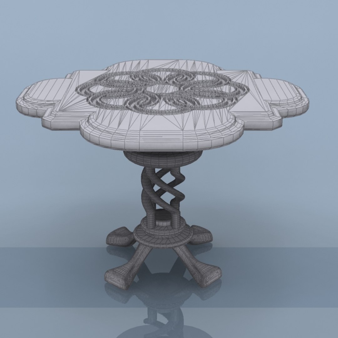 set furniture antique 3d model