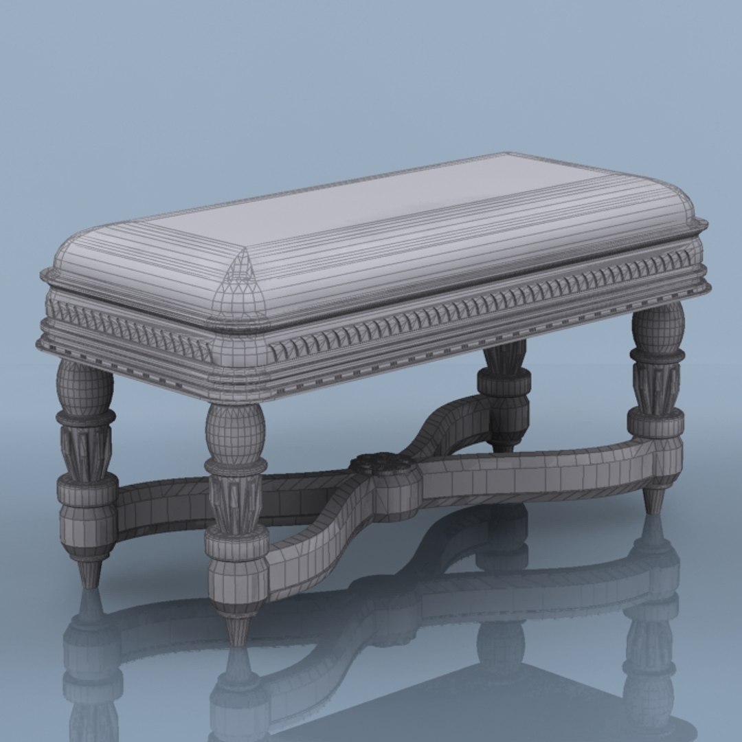 set furniture antique 3d model