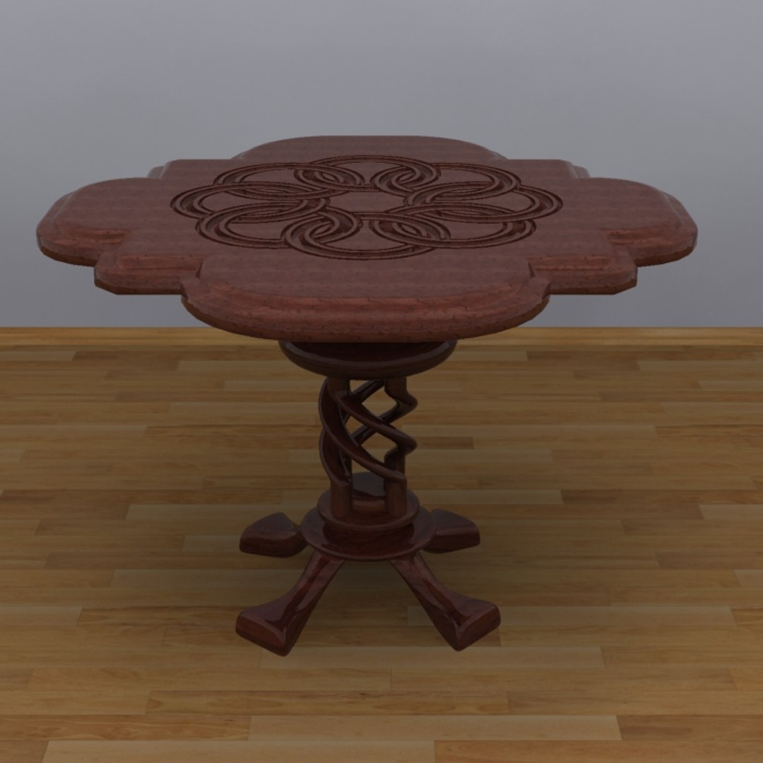 set furniture antique 3d model