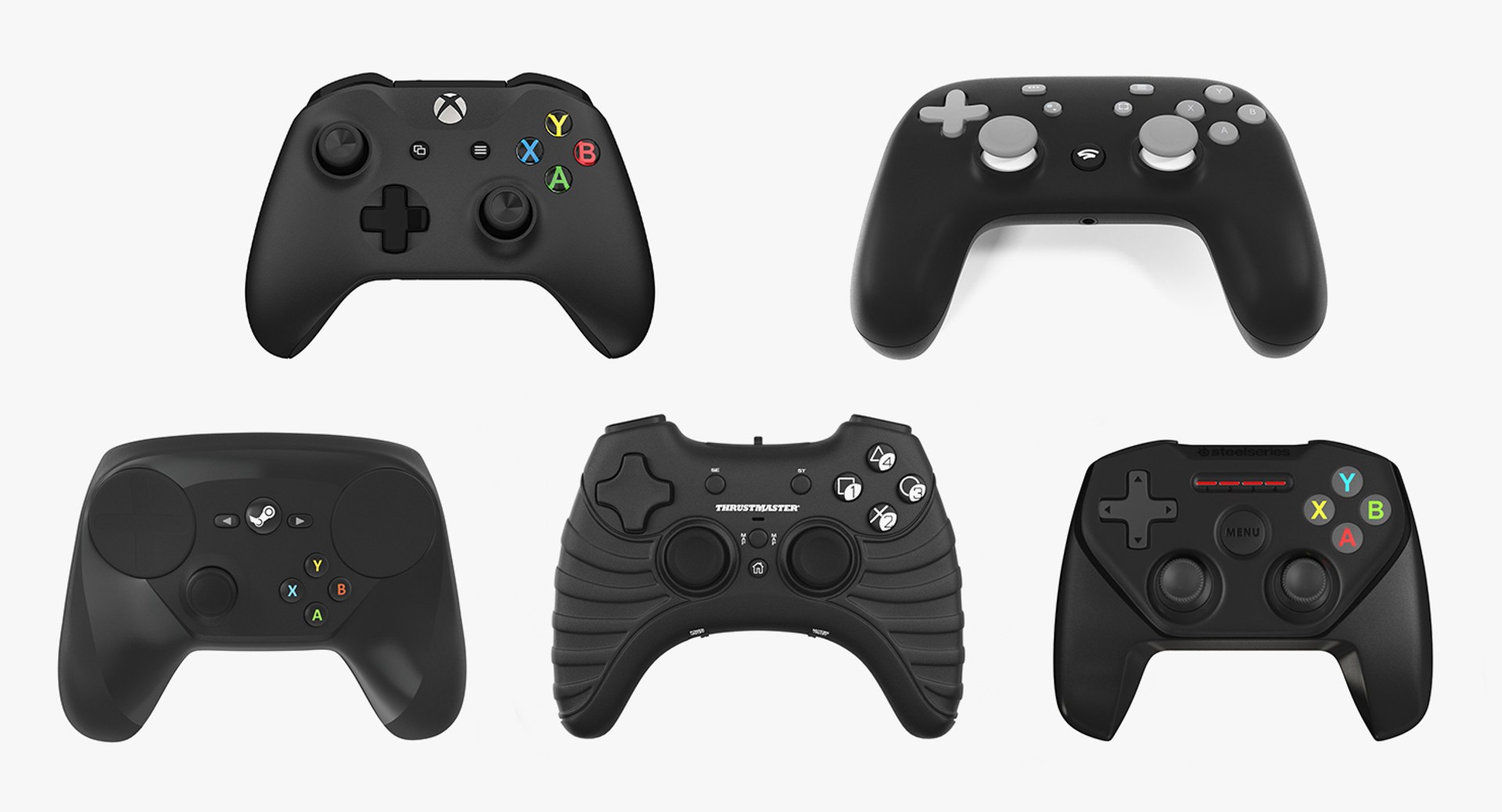 Gaming controllers 2 3D model - TurboSquid 1595688