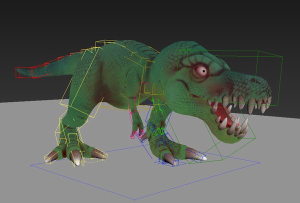 卡通T-Rex RIGGED＆ANIMATED3D模型 - TurboSquid 1101556