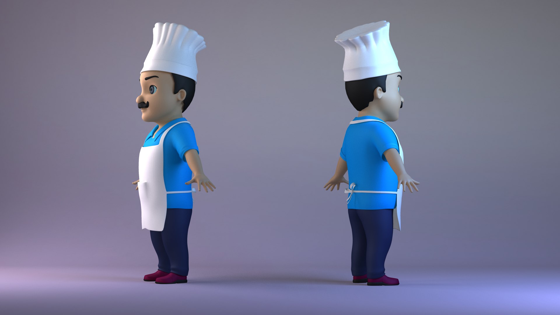 3D Cartoon kitchen character chef - TurboSquid 1910537