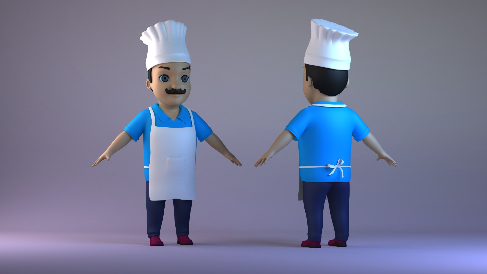 3D Cartoon kitchen character chef - TurboSquid 1910537