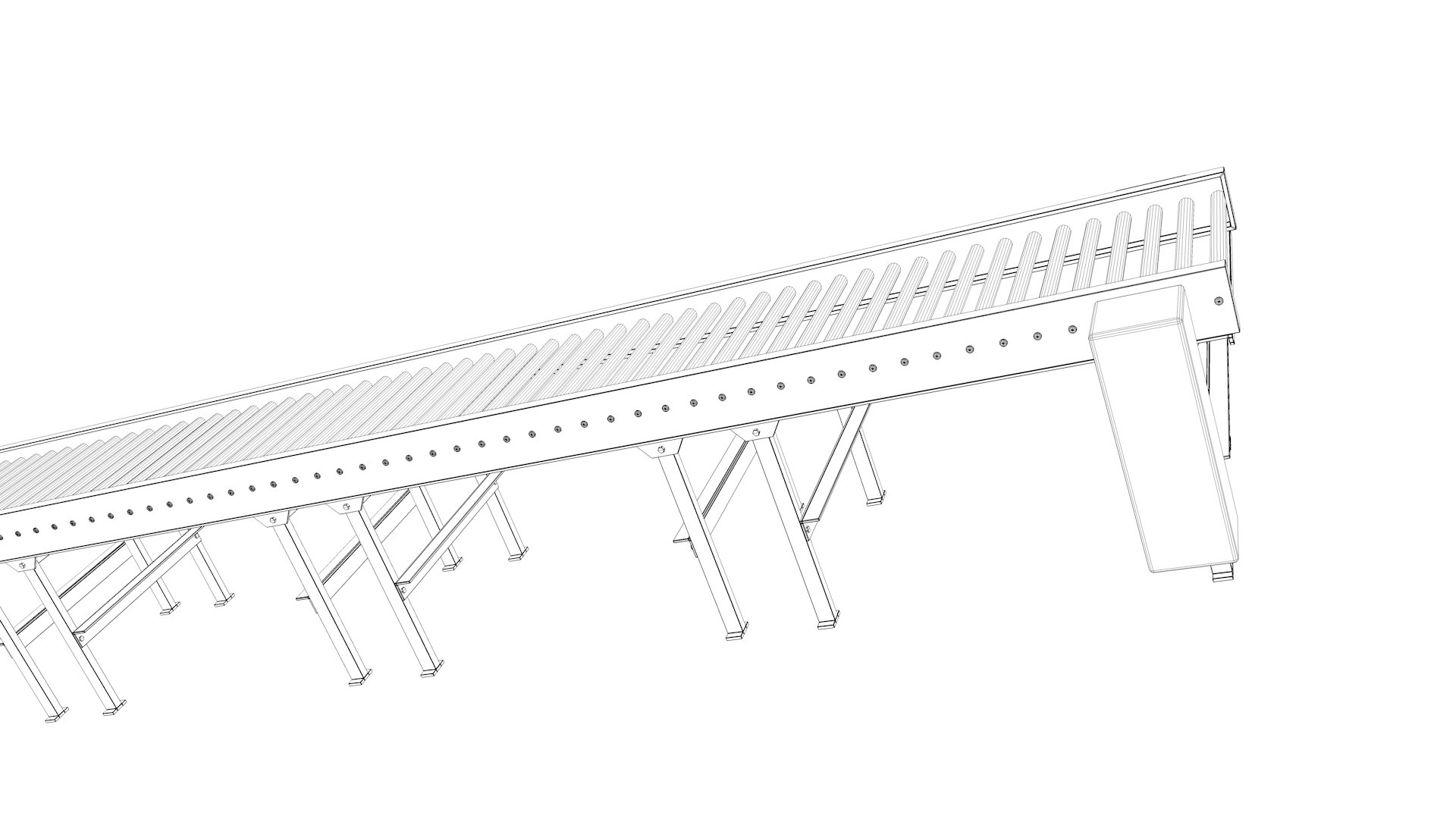 3D Horizontal Roller Conveyor Belt - TurboSquid 2292950