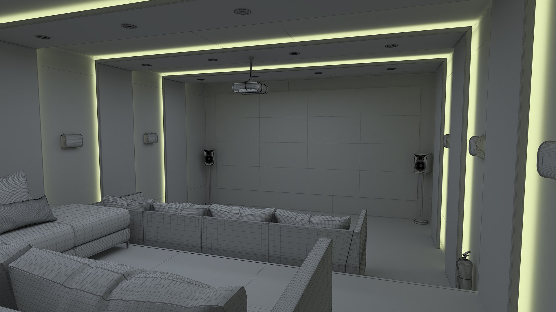 3D Detailed Home Cinema Interior - TurboSquid 2239553