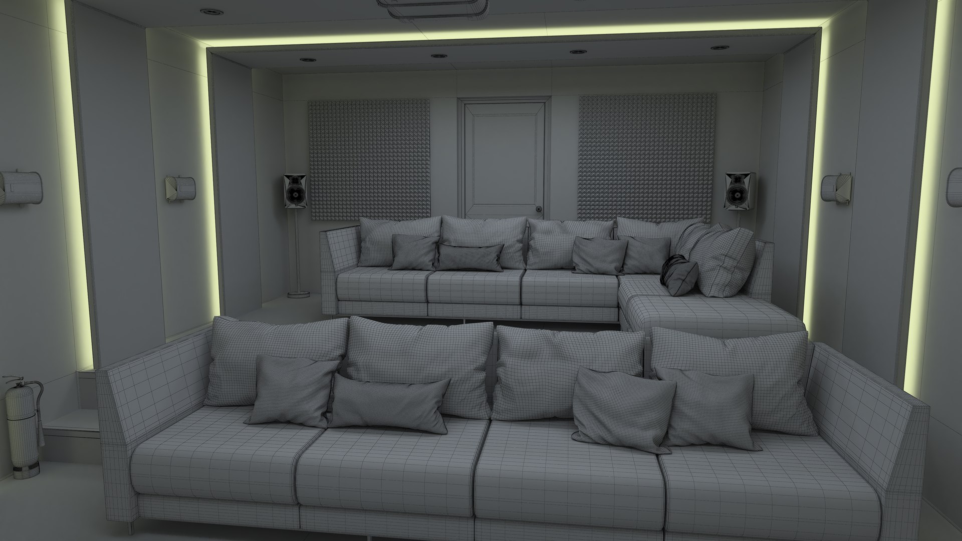 3D Detailed Home Cinema Interior - TurboSquid 2239553