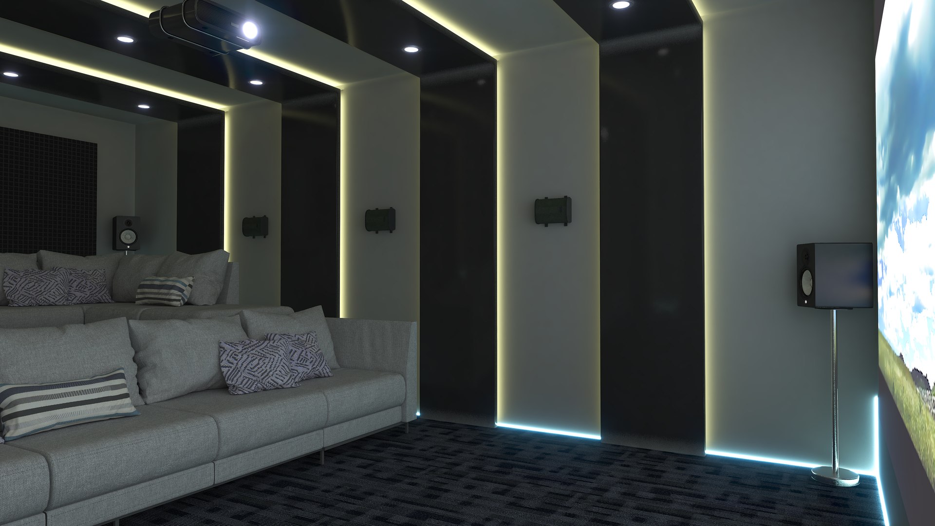 3D Detailed Home Cinema Interior - TurboSquid 2239553