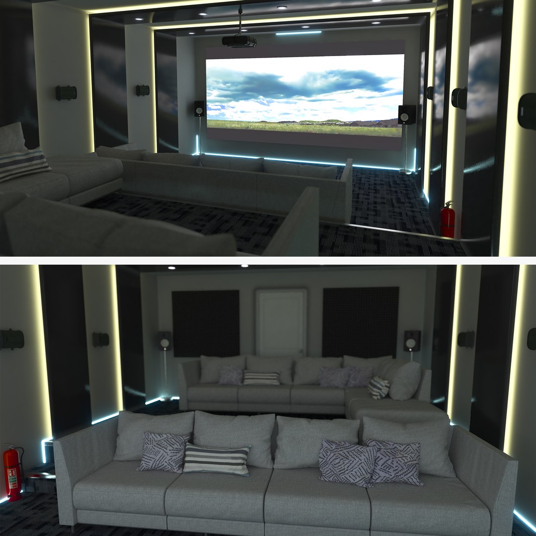 3D Detailed Home Cinema Interior - TurboSquid 2239553