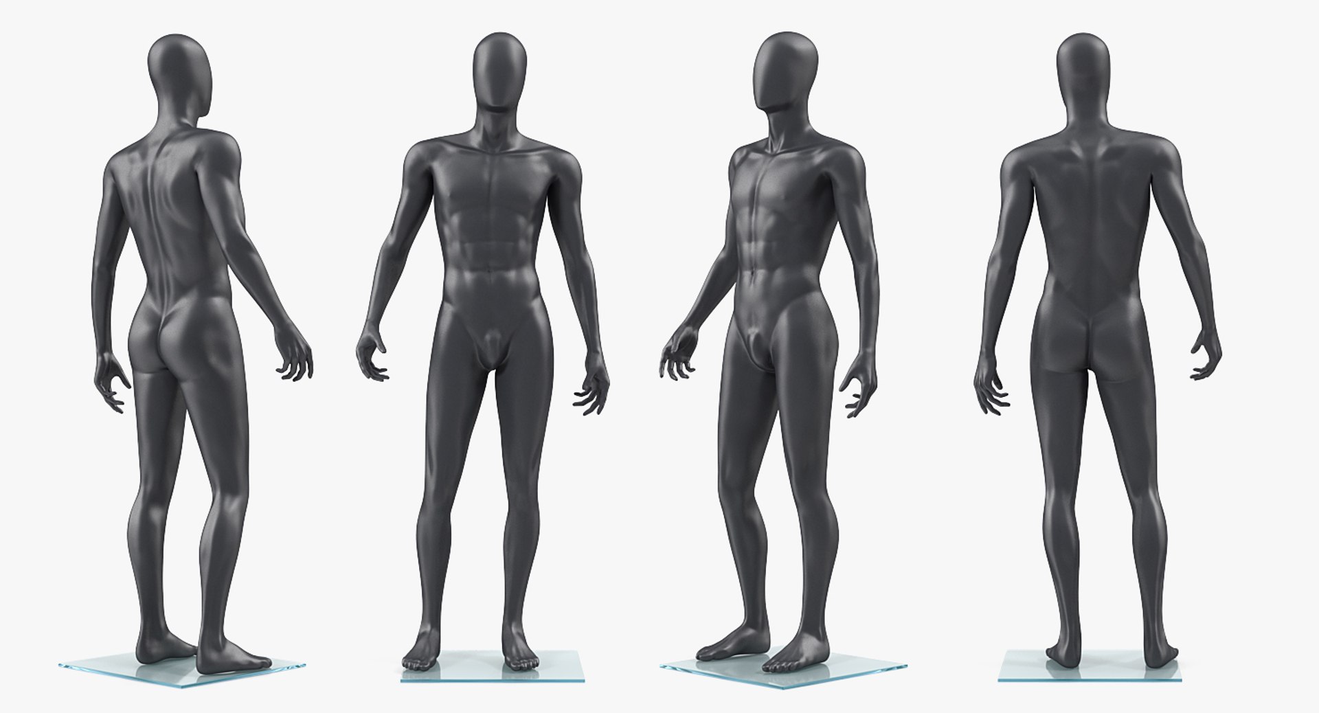 Male dark grey mannequin 3D model - TurboSquid 1435534