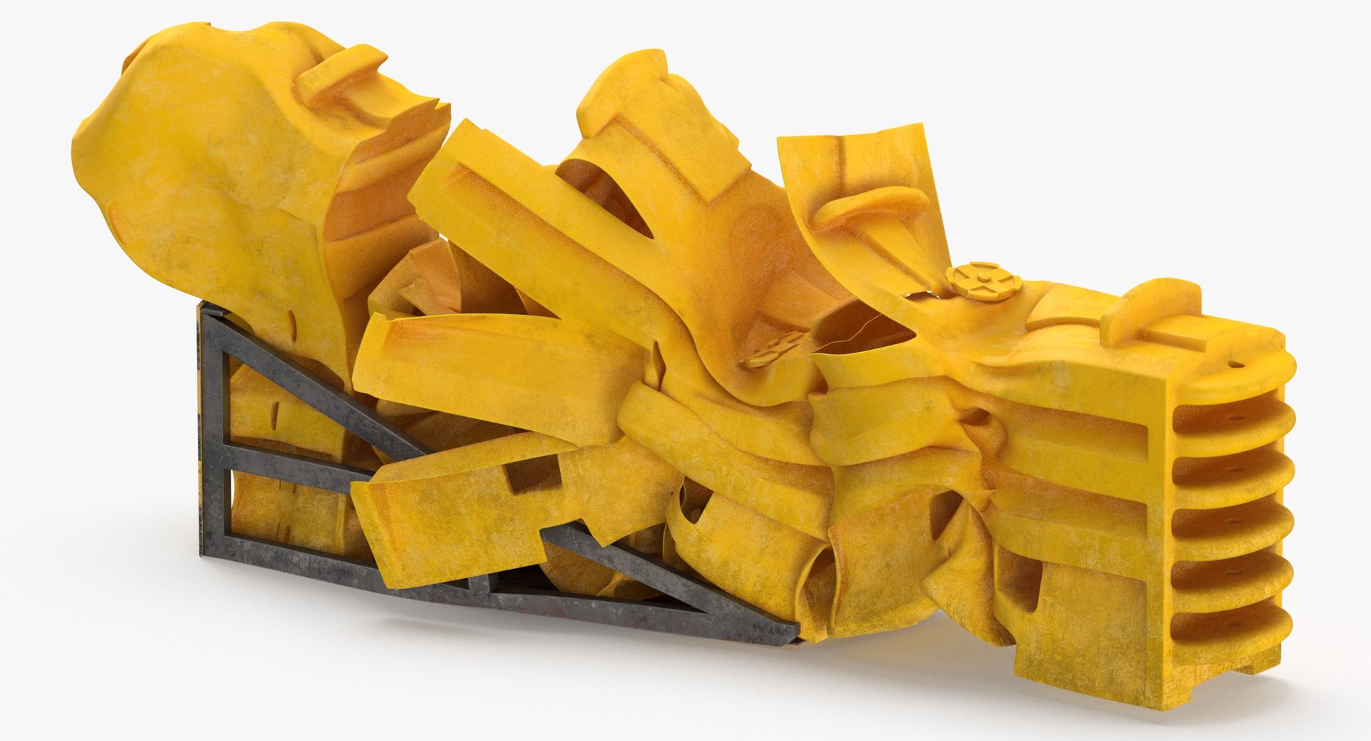 3D Crash Cushions 3 Damaged Model - TurboSquid 1912558