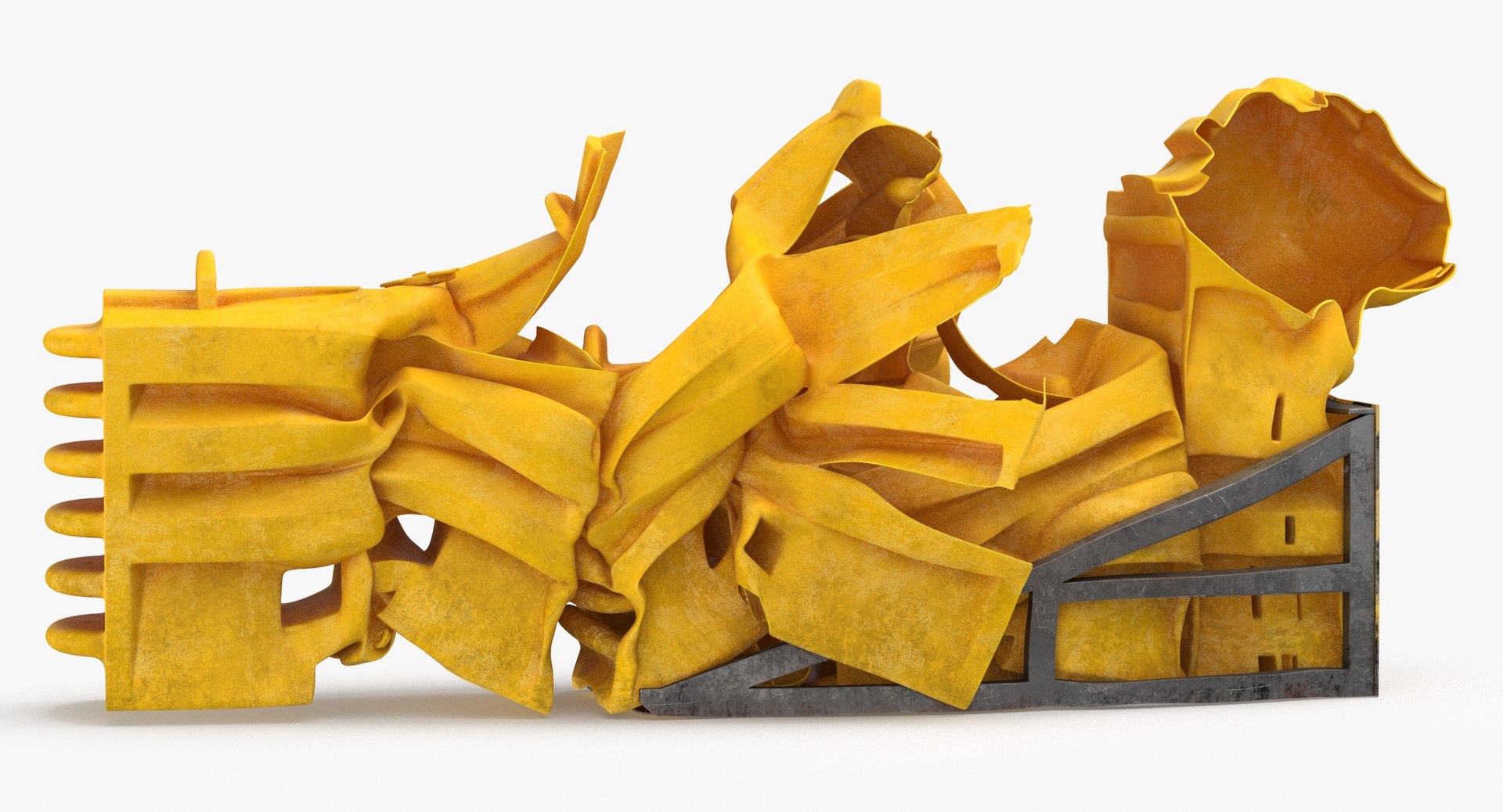 3D Crash Cushions 3 Damaged Model - TurboSquid 1912558