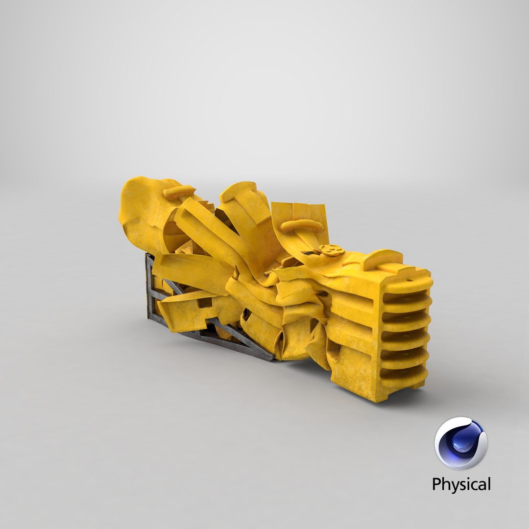 3D Crash Cushions 3 Damaged Model - TurboSquid 1912558