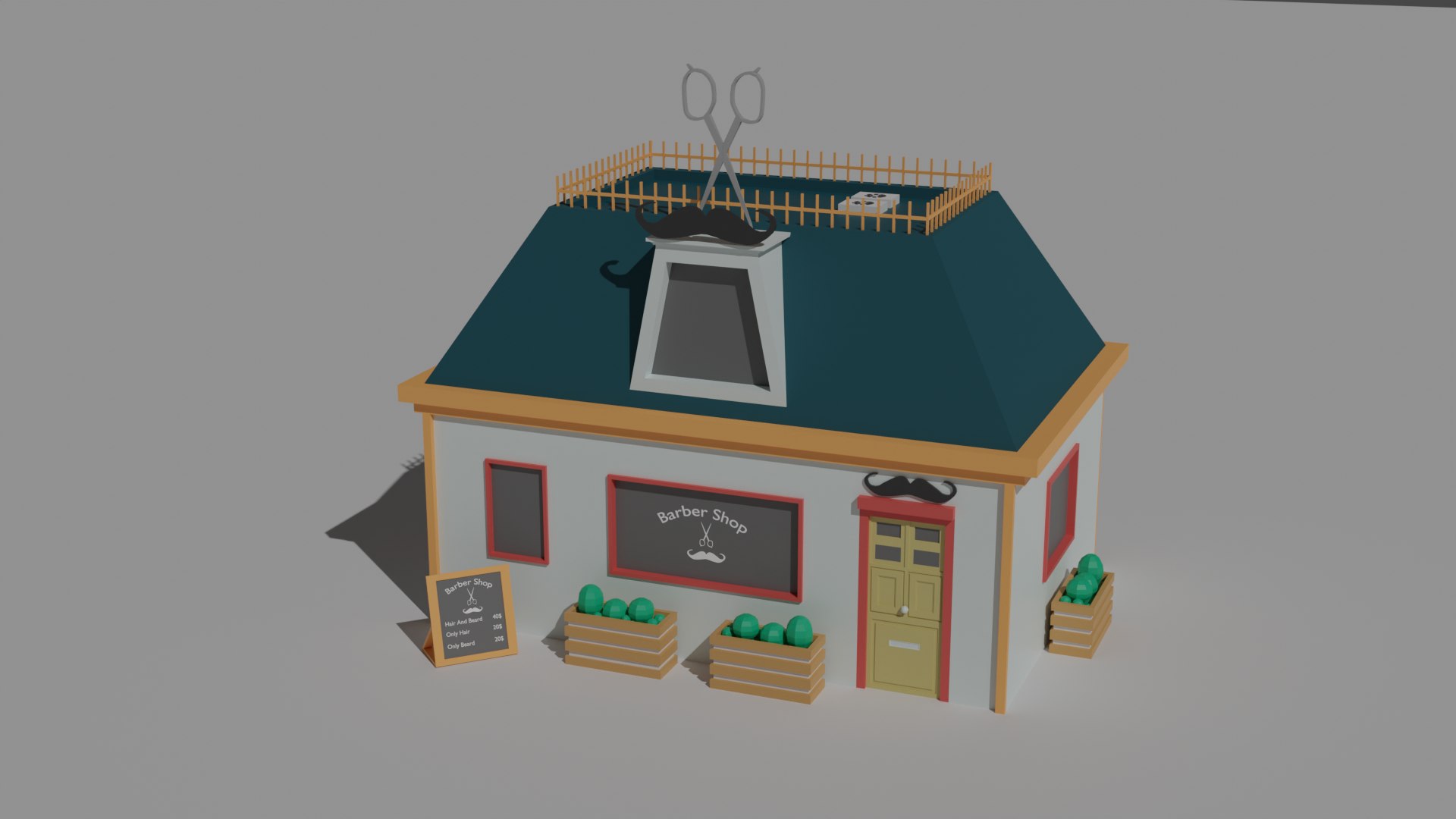 Low Poly Barber Shop 3D Model - TurboSquid 1886798
