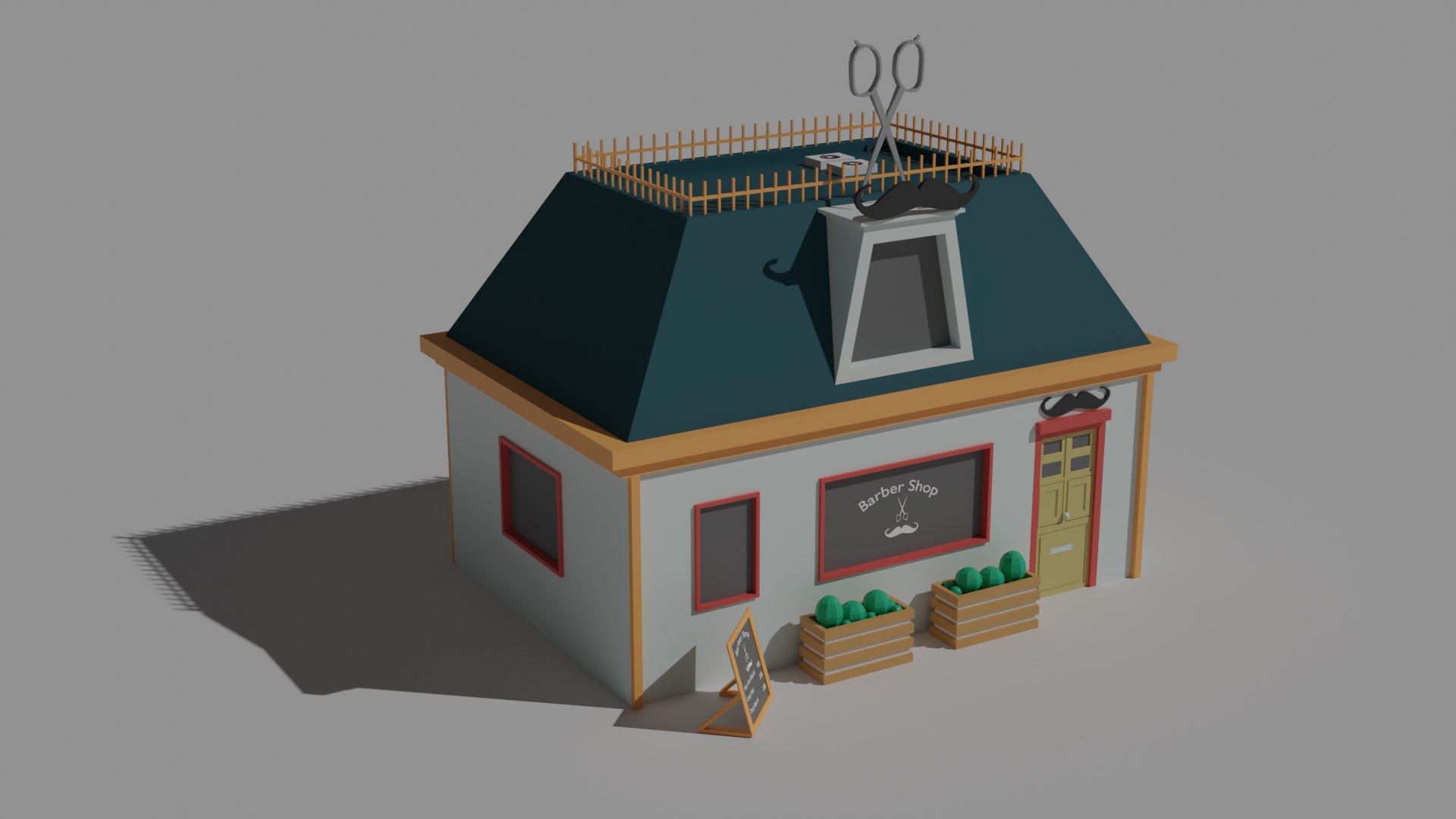 Low Poly Barber Shop 3D Model - TurboSquid 1886798