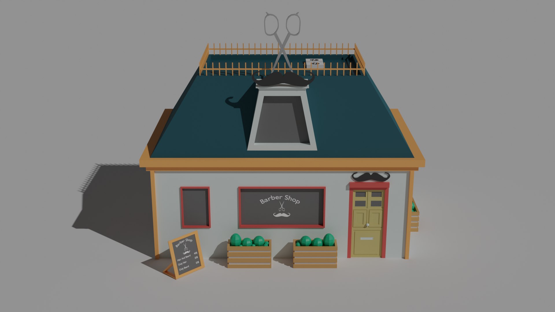 Low Poly Barber Shop 3D Model - TurboSquid 1886798