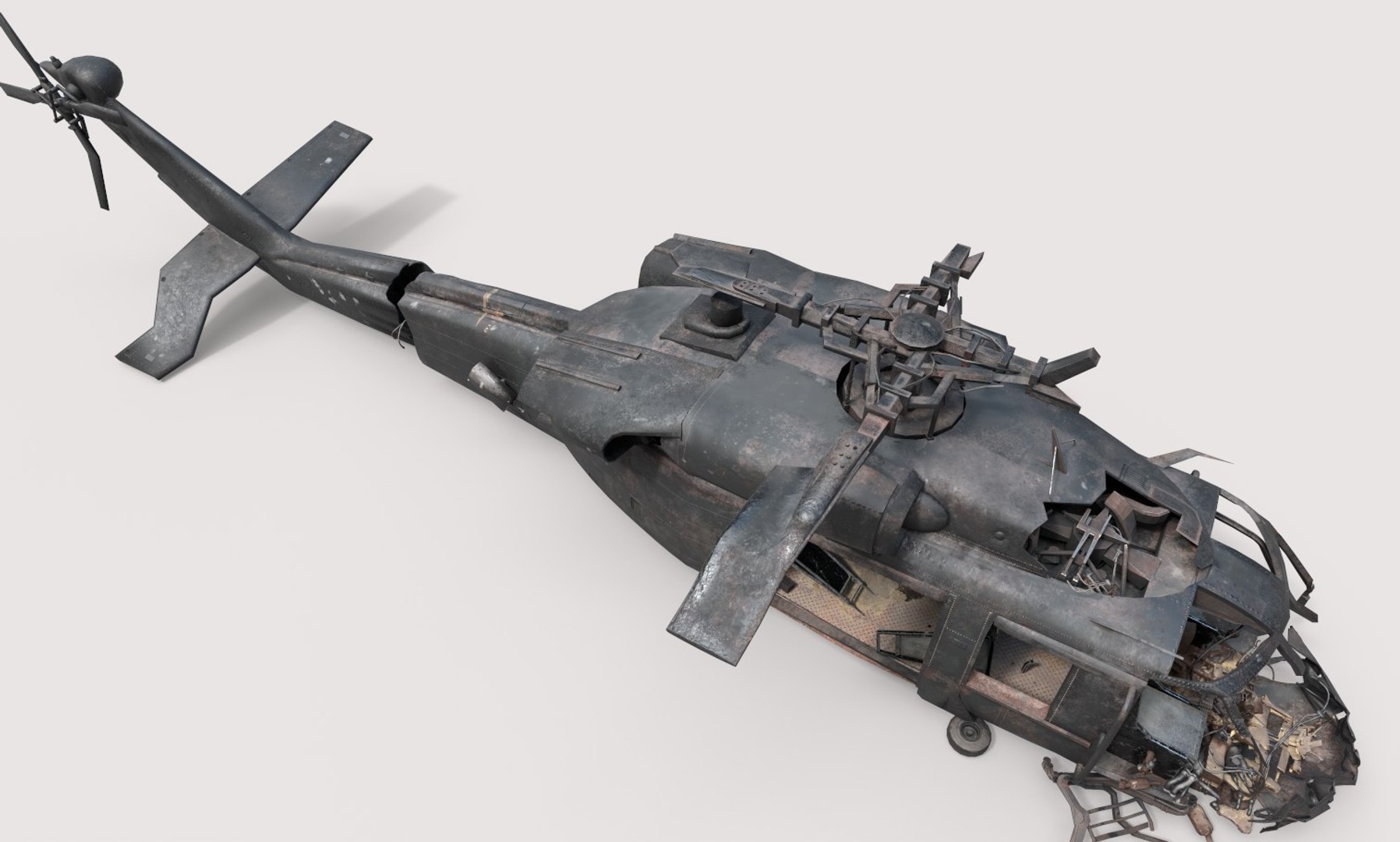 3D Abandoned Helicopter Crash - TurboSquid 2414624