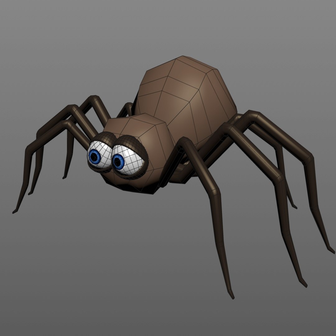 3D Simple Cartoon Spider - TurboSquid 1502961