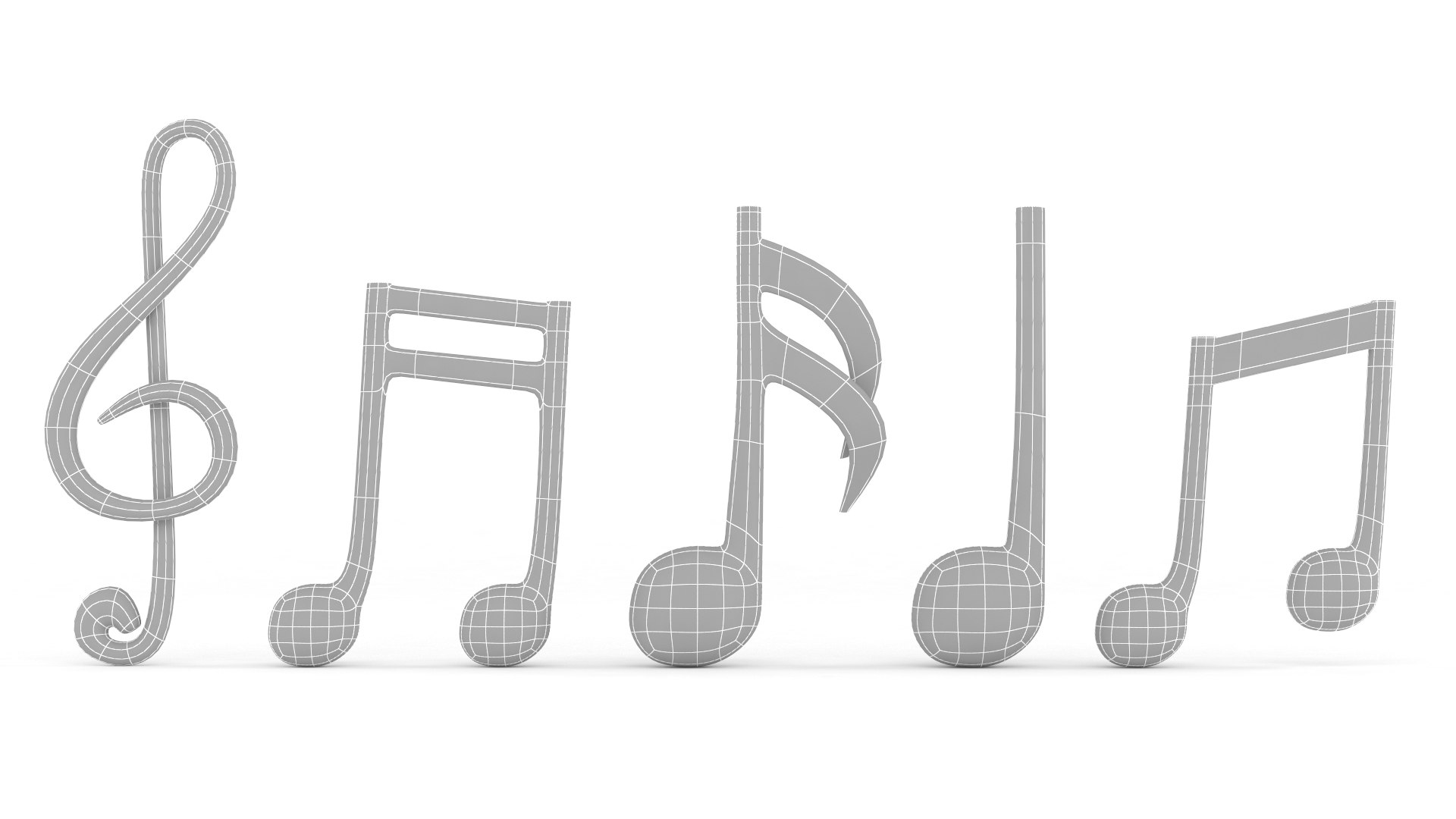Music Notes 3D Model - TurboSquid 2033302