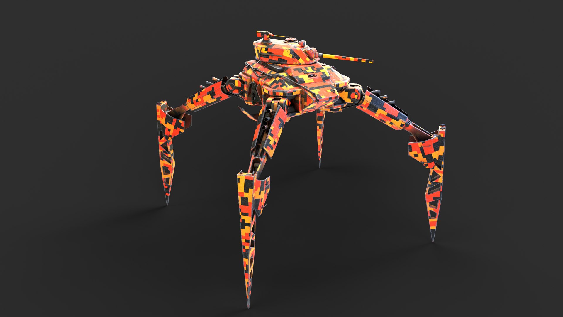 3D Spider Tank Game Ready Model - TurboSquid 2166260