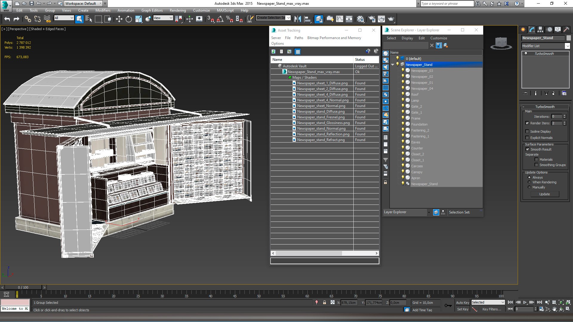 Newspaper Stand model - TurboSquid 2063619