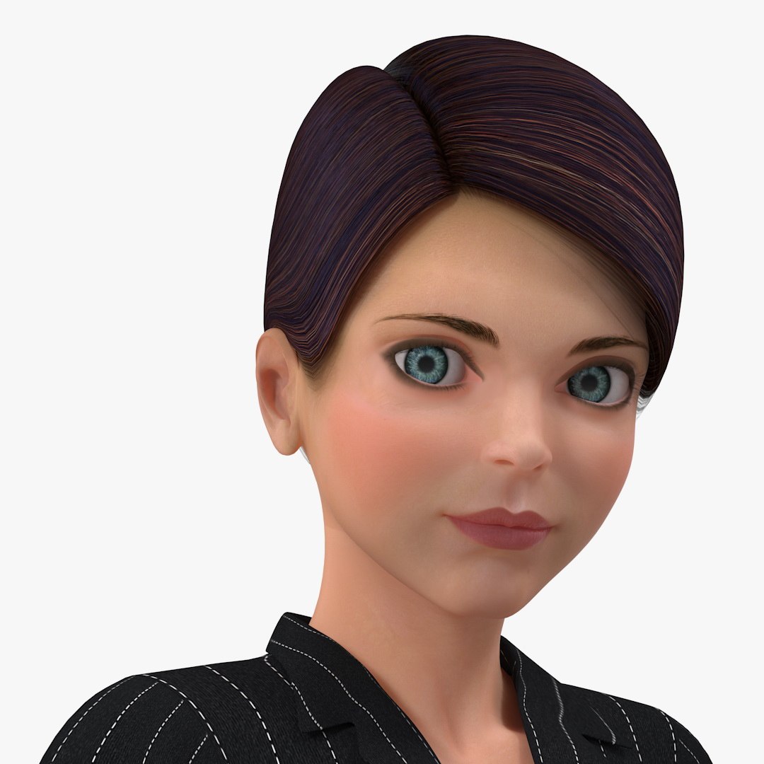 Cartoon young girl beautiful female model - TurboSquid 1486630