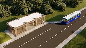 SketchUp Bus-Stop Models | TurboSquid