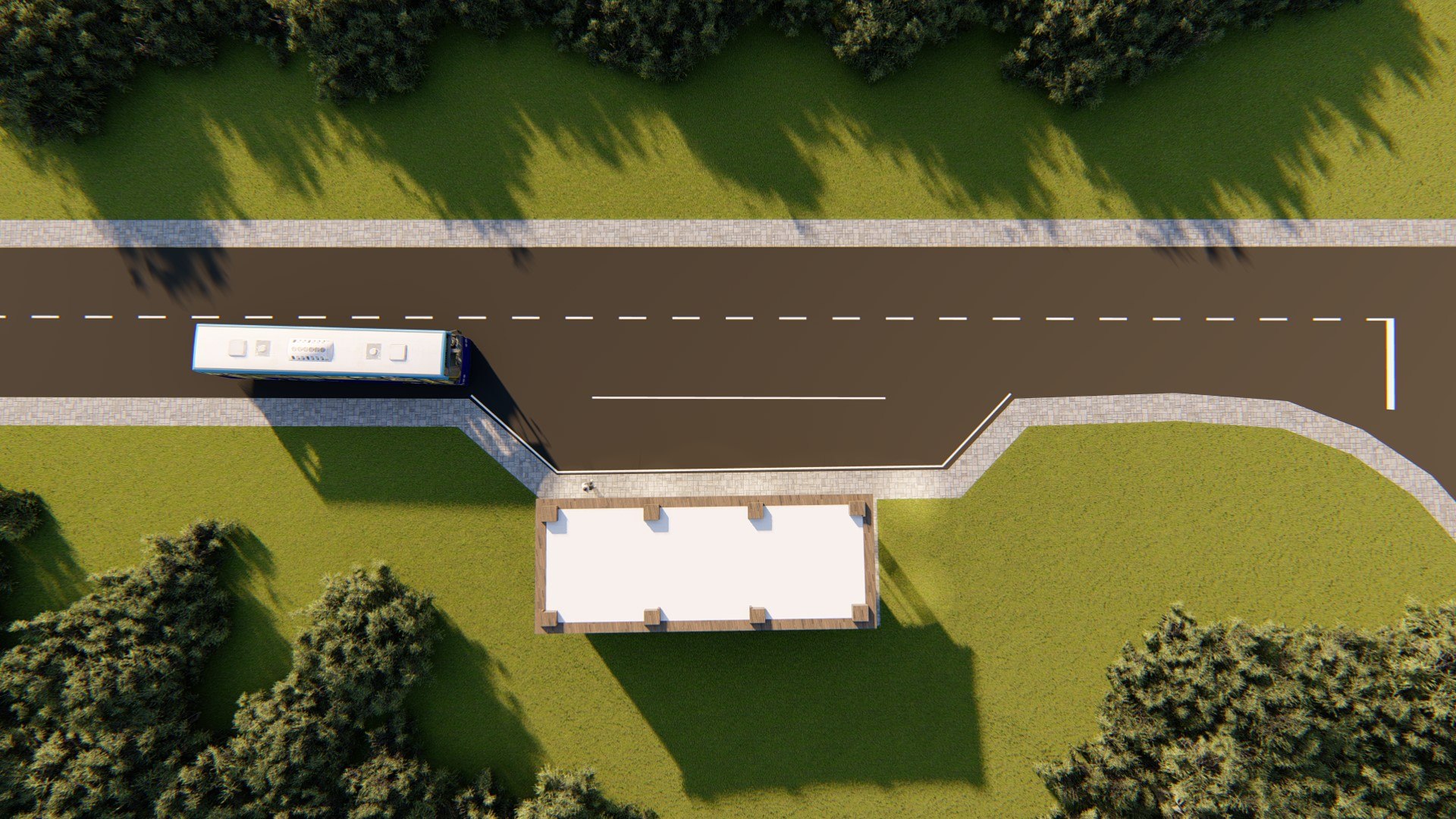3D Bus Station - TurboSquid 1475649