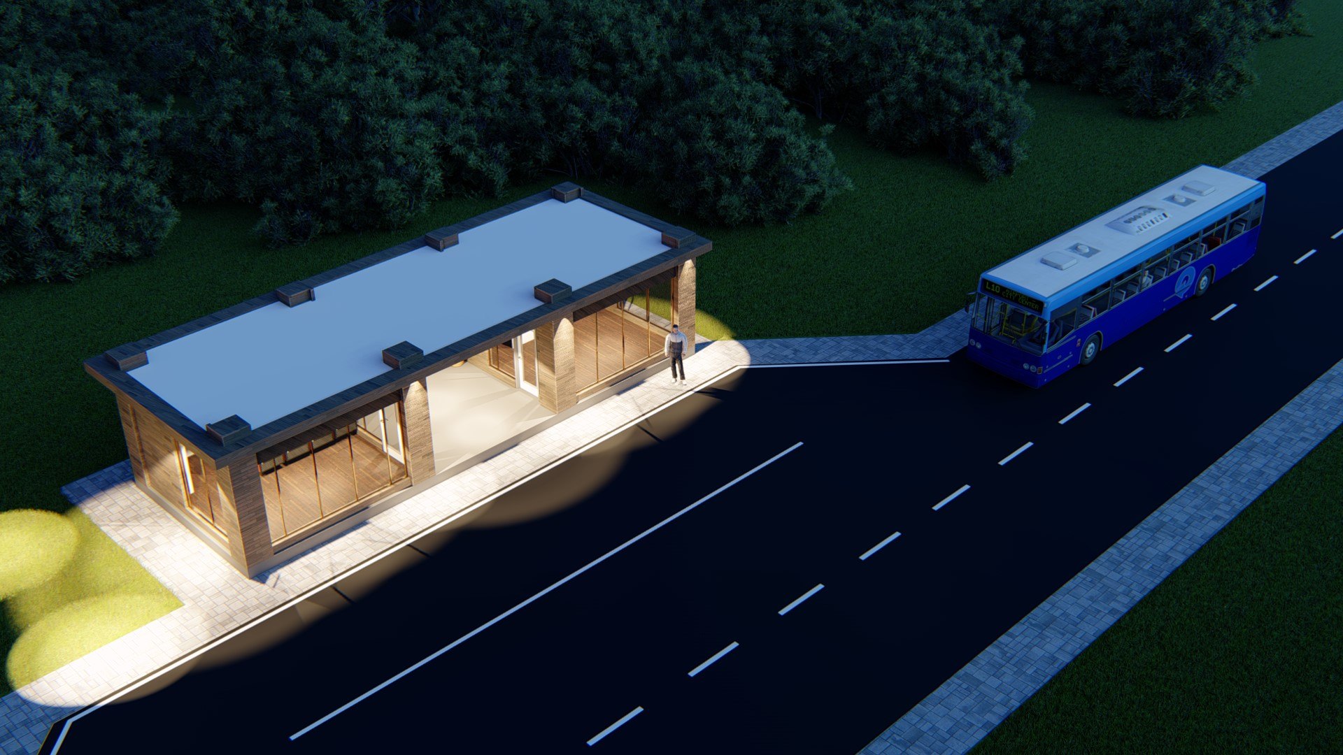 3D Bus Station - TurboSquid 1475649