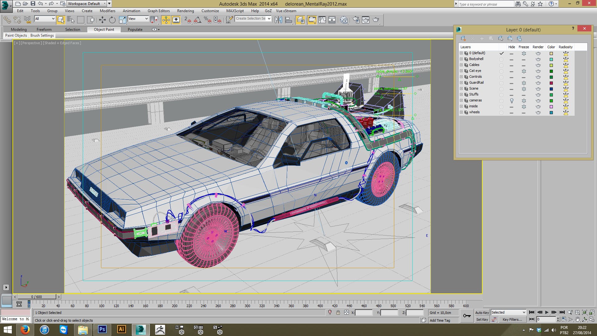 Delrean Time Machine 3d Max