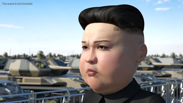 Modello 3D Cartone animato Kim Jong Un Rigged per Modo - TurboSquid 1859493