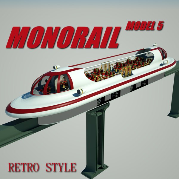 monorail 2 set rail bridge 3d model