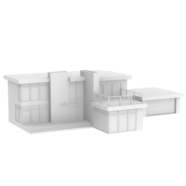 modern story house detached 3d max