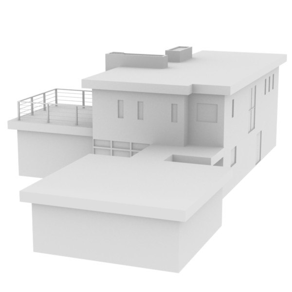 modern story house detached 3d max