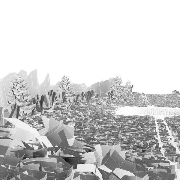 3d model natural environment trees shrubs