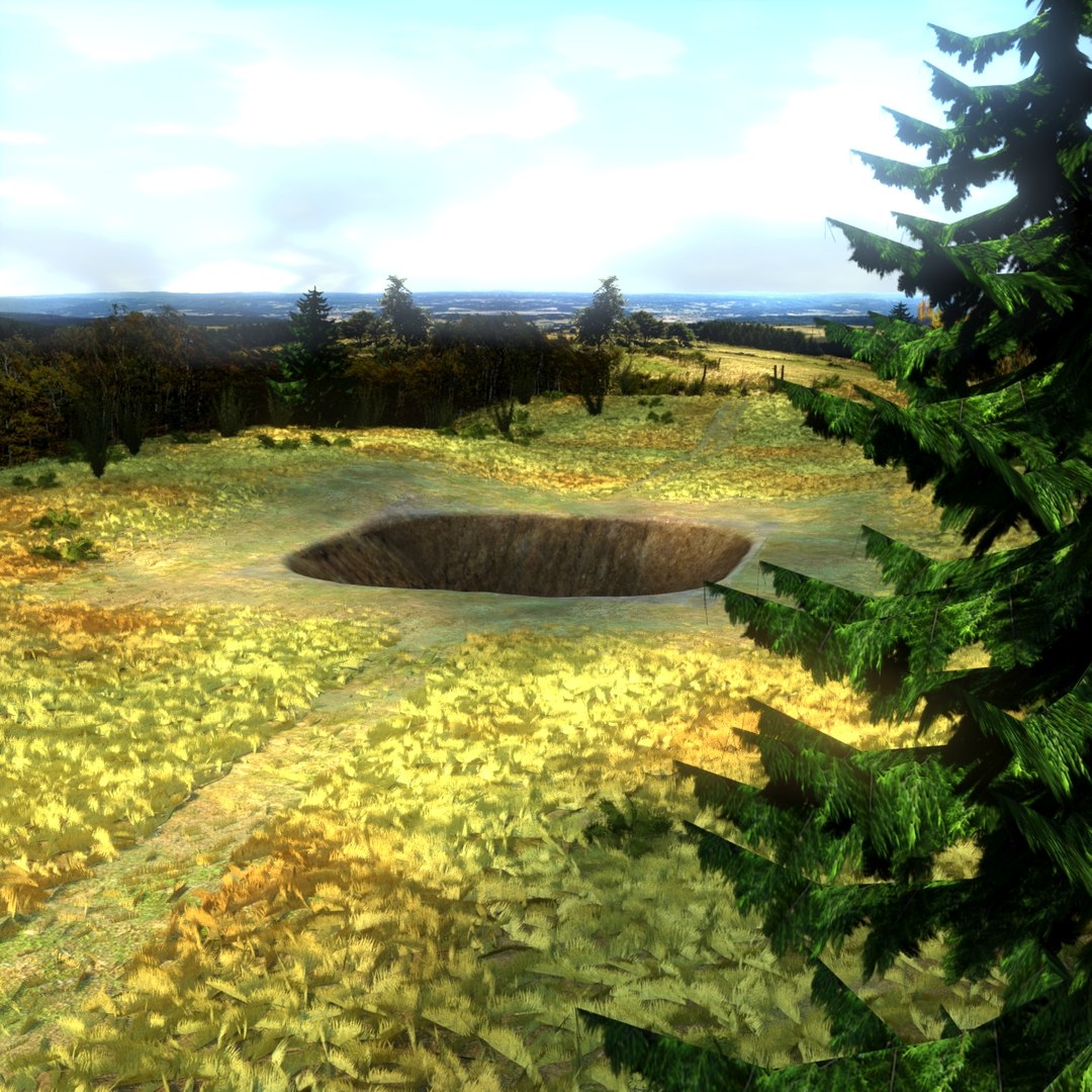 3d Model Natural Environment Trees Shrubs