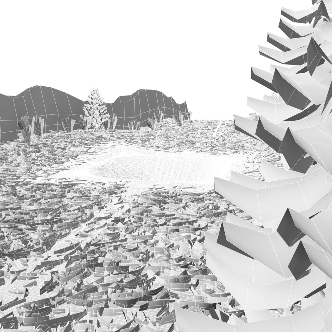 3d Model Natural Environment Trees Shrubs