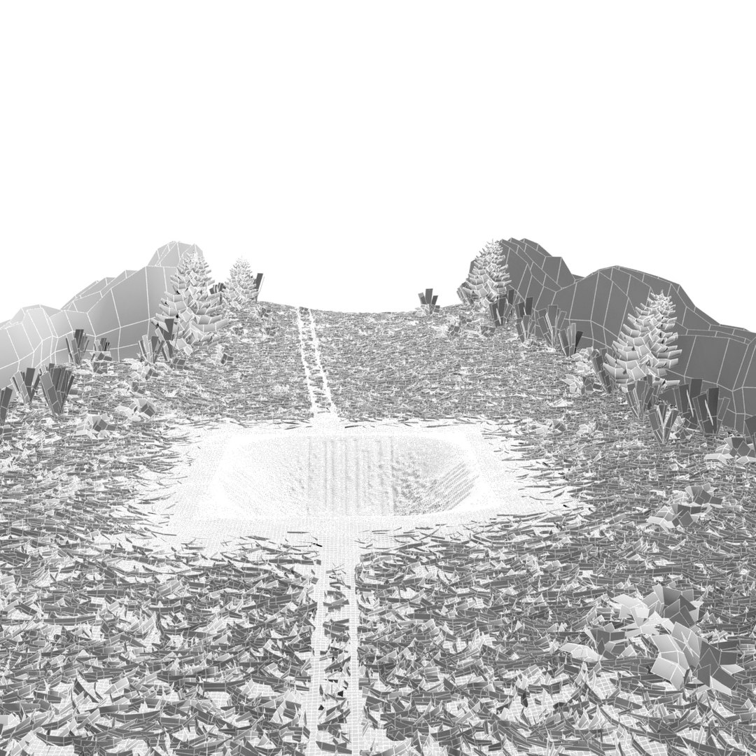 3d Model Natural Environment Trees Shrubs