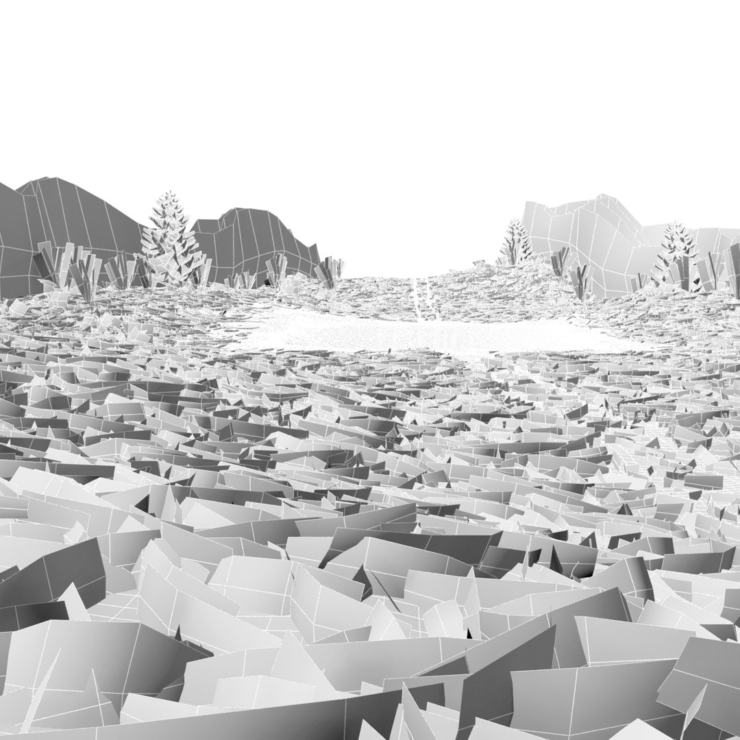 3d Model Natural Environment Trees Shrubs