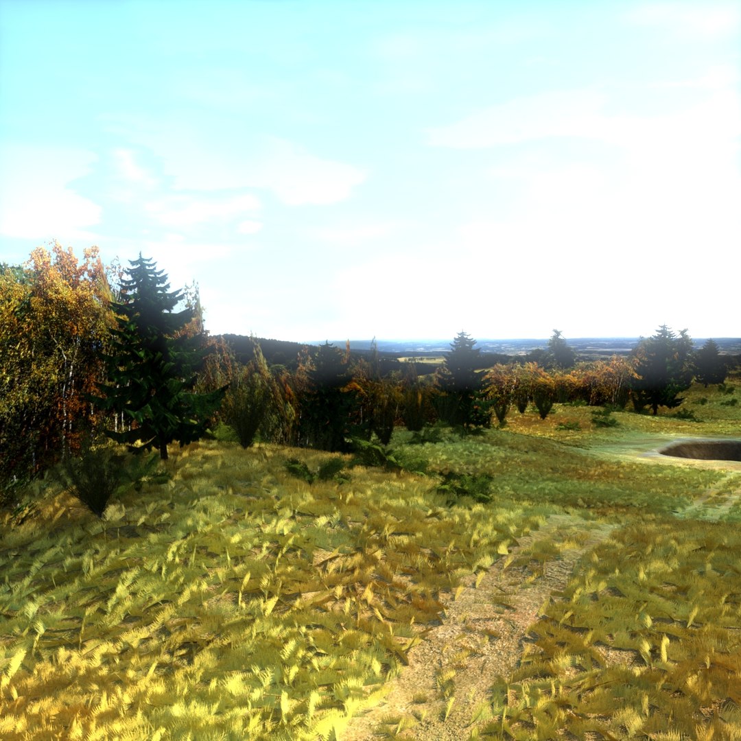 3d Model Natural Environment Trees Shrubs